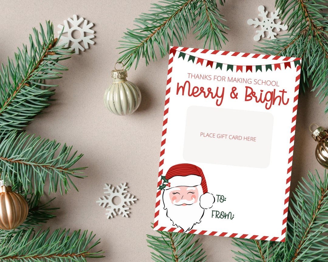 Teacher Printable Christmas Gift Card Holder | Thank You for Making ...