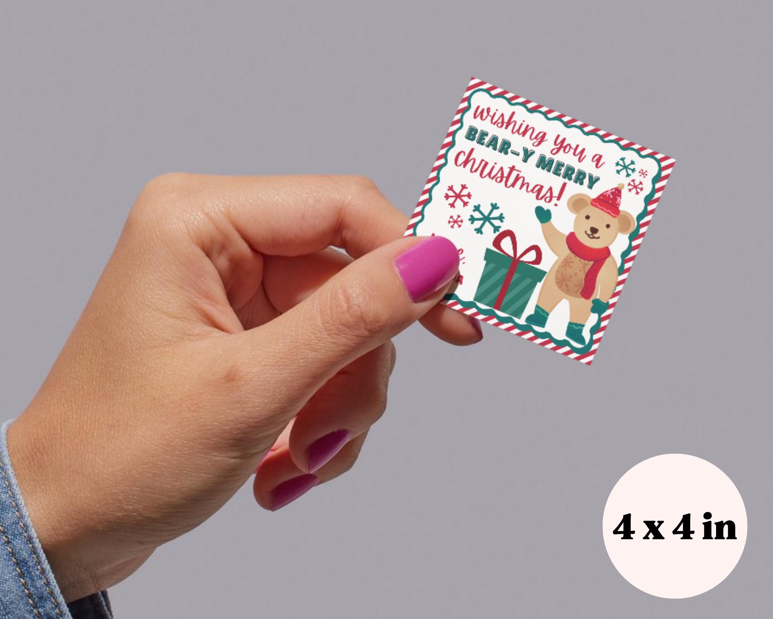 Have A Beary Merry Christmas Gift Tag | Christmas Class Party Favor ...