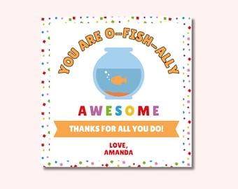 You Are O-fish-ally the Best Teacher Appreciation Gift Tag Employee ...
