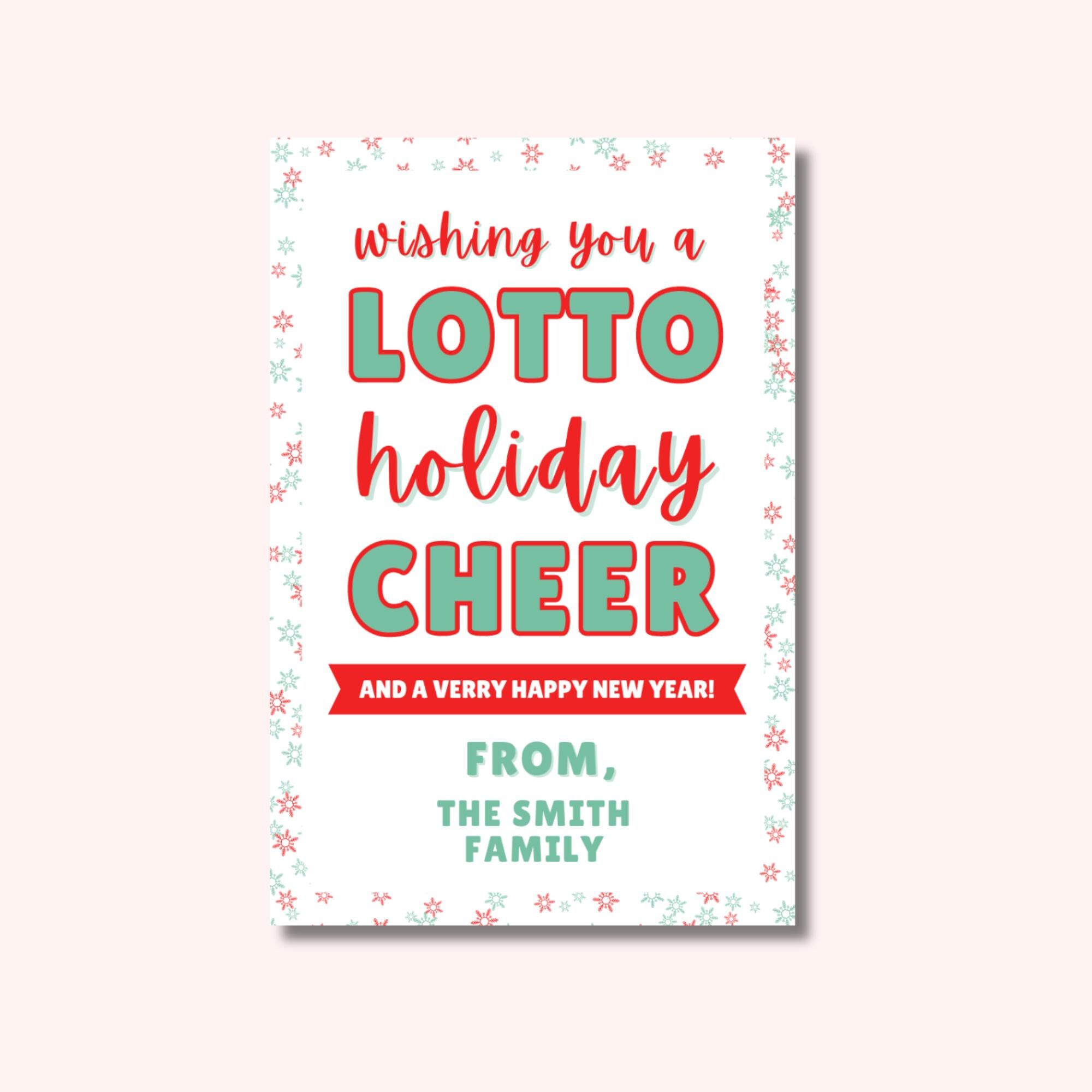 Christmas Wishing You a Lotto Holiday Cheer Gift Tag | Christmas ...