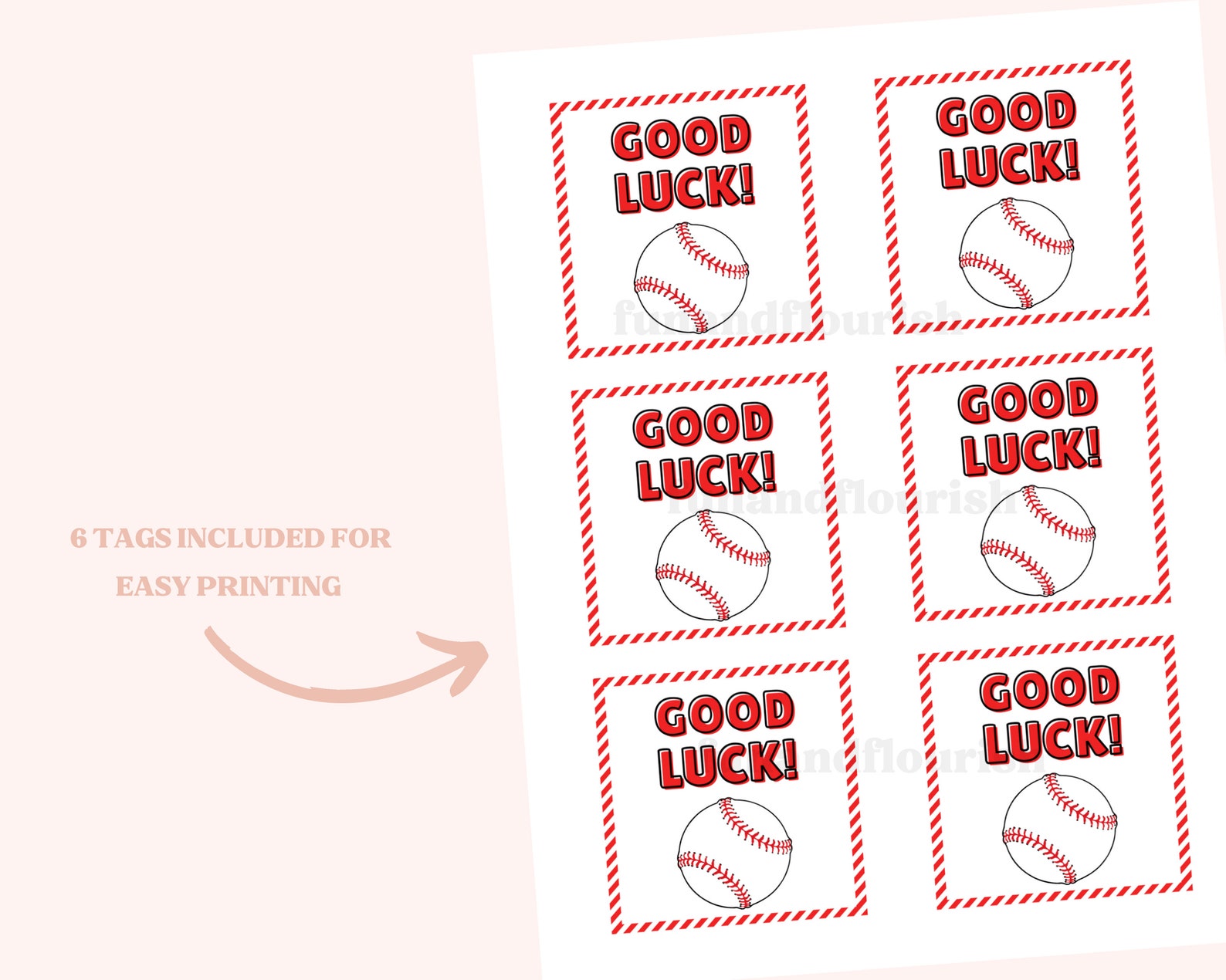 Baseball Treat Tag | Baseball Good Luck Tag for Treats | Game Day Gift ...