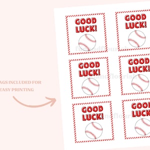 Baseball Treat Tag | Baseball Good Luck Tag for Treats | Game Day Gift ...