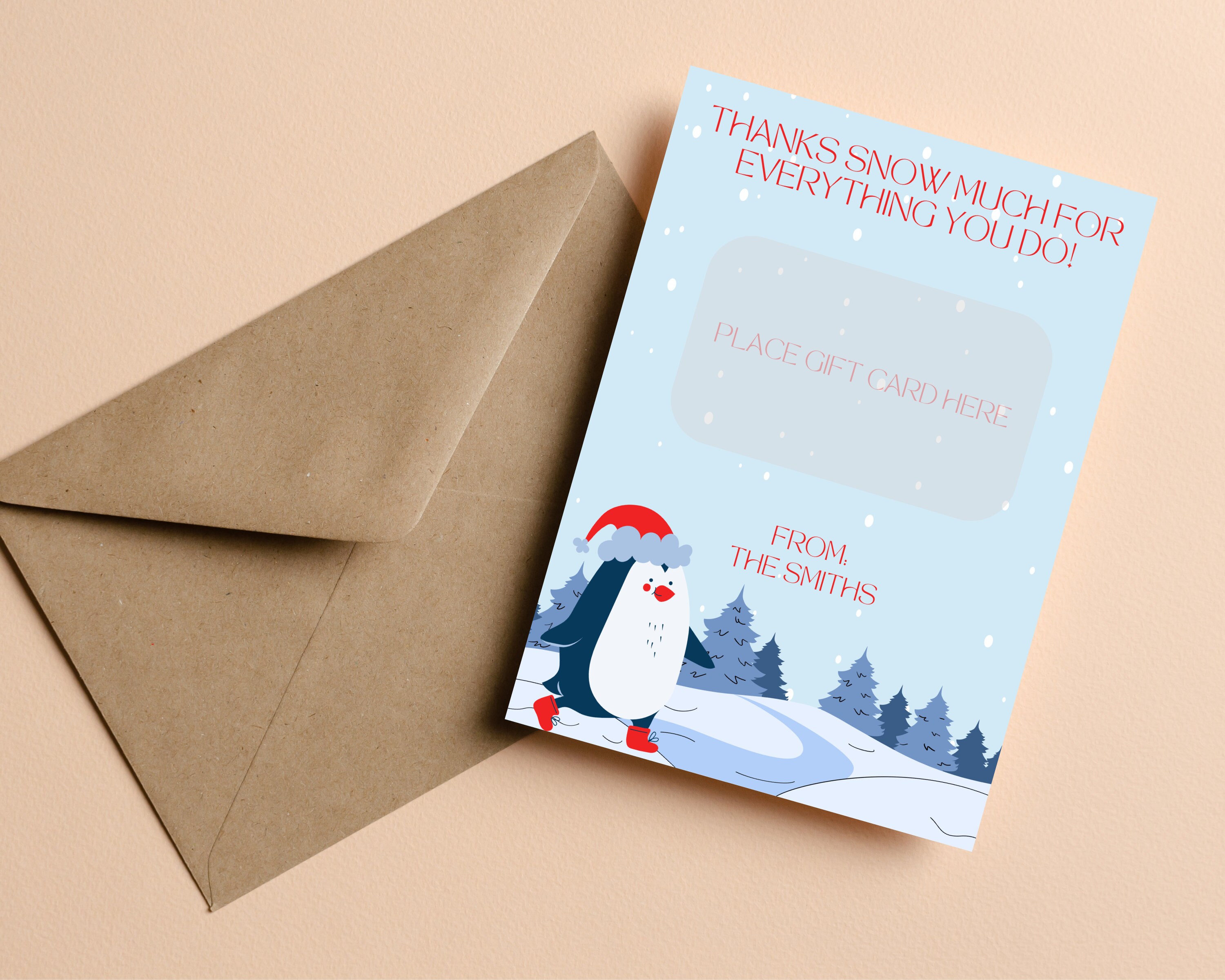Teacher Christmas Gift Card Holder | Thank You Snow Much Gift Card ...