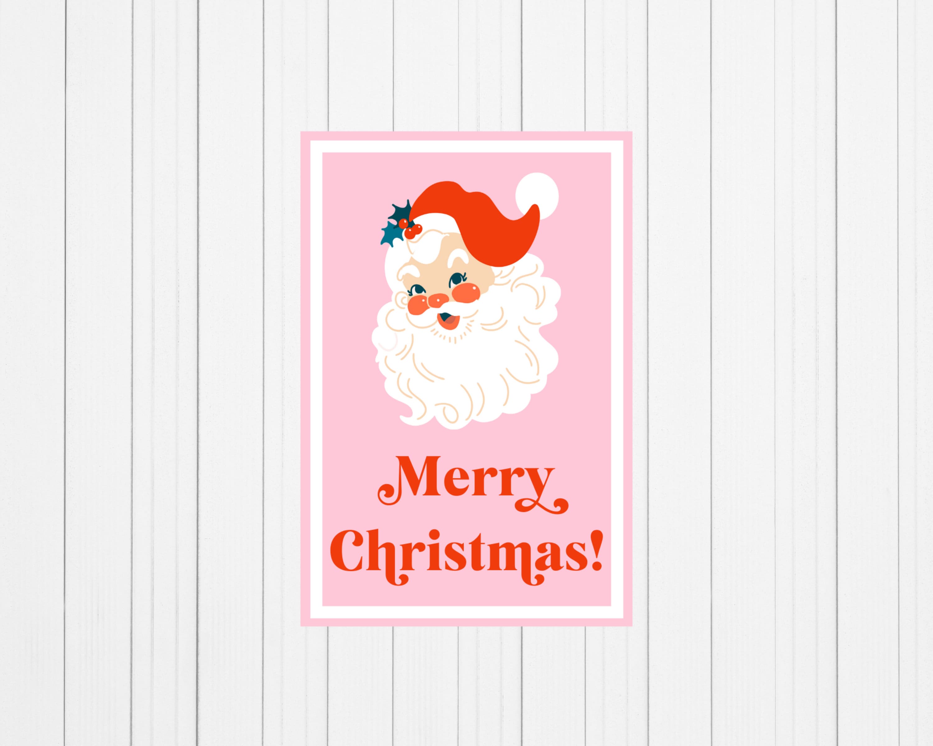 Pink Christmas Tags Printable Printable Pastel Christmas | Etsy