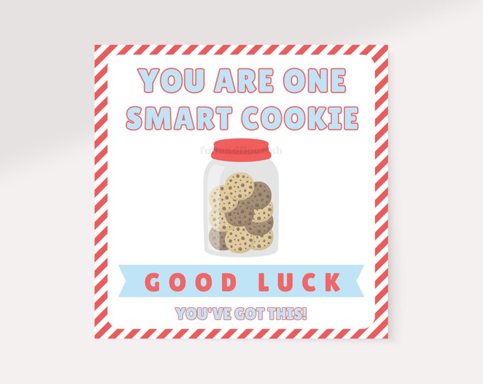 Printable Smart Cookie Topper, Pink, Instant Download Good Luck on ...