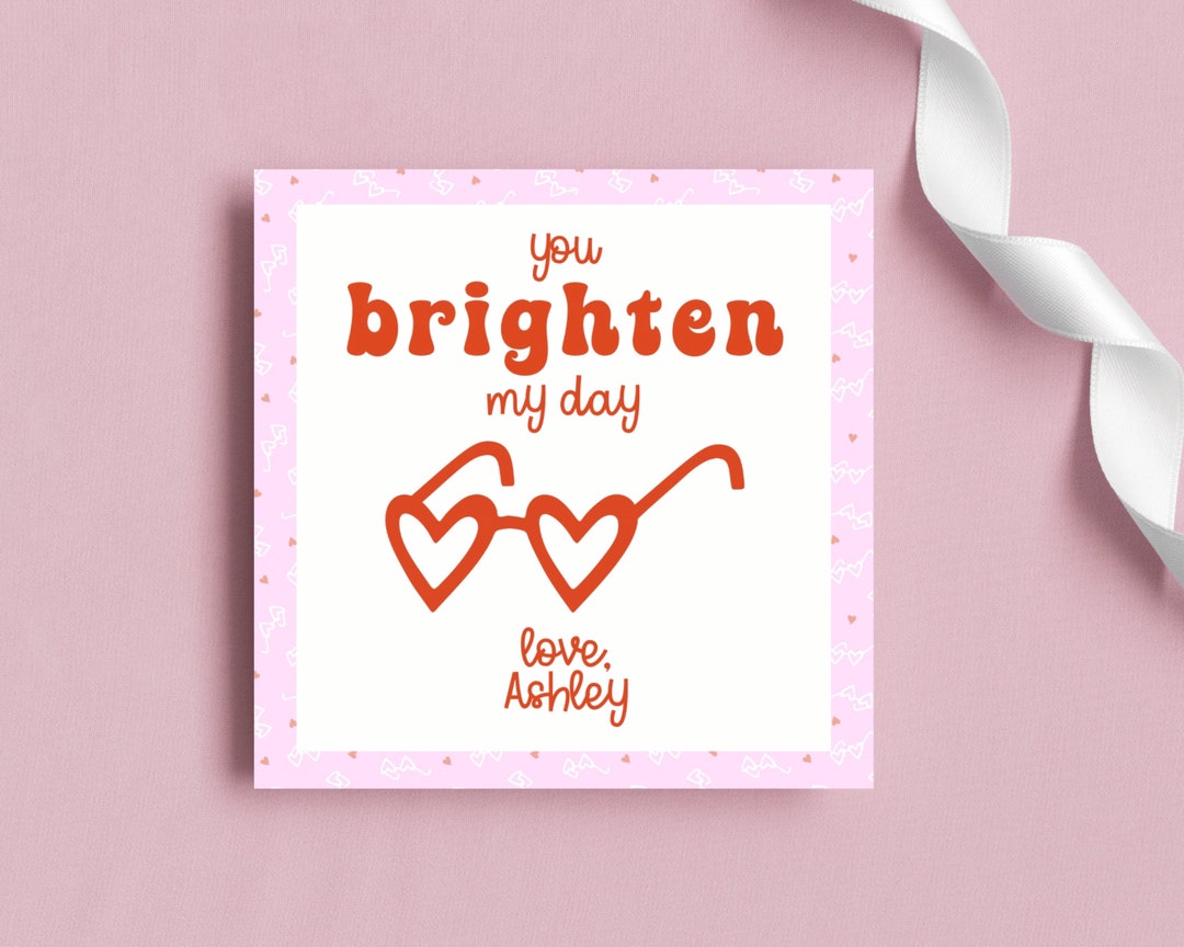You Brighten My Day Valentine | Printable Valentines Day Cards for Kids ...