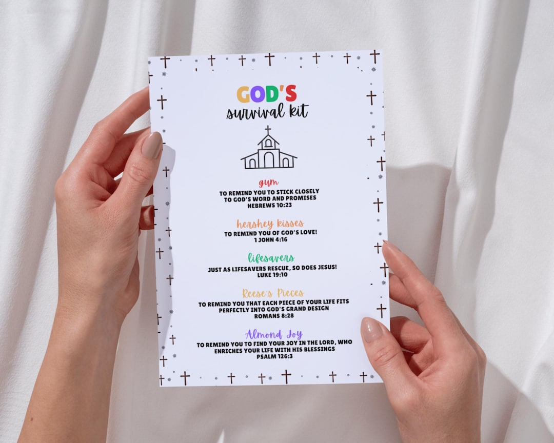God's Survival Kit Printable | Christian Survival Kit Tag | Sunday ...