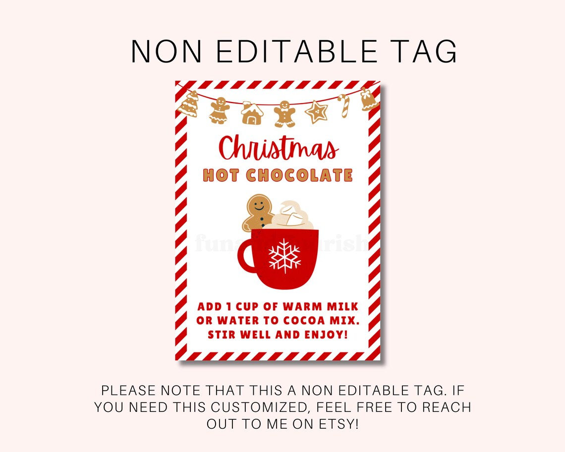Printable Hot Chocolate Mix Gift Tag | Hot Cocoa Mix Tag | Christmas ...