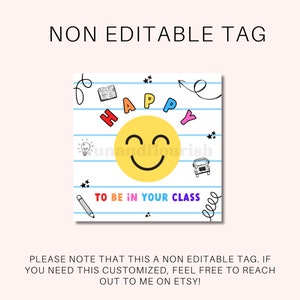 Welcome Back to School Teacher Gift Tags | Happy to Be in Your Class ...