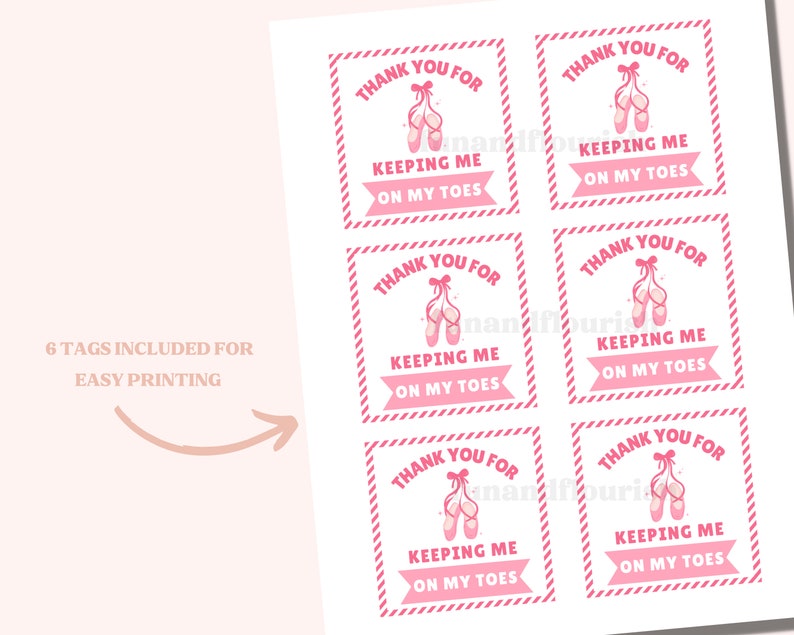 Ballet Printable Tag | Dance Recital Tag | Ballet Teacher Tag | Dance ...
