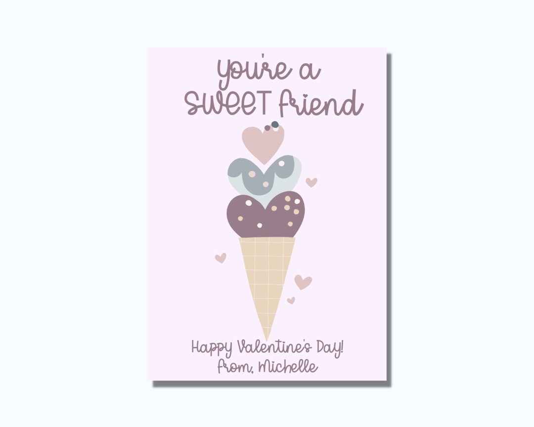 Ice Cream Valentine | Sweet Valentine | Scoop Valentine Favor Tag ...