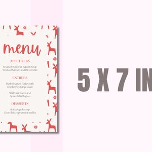 Christmas Printable Menu | Red Holiday Menu Card | Canva Template ...