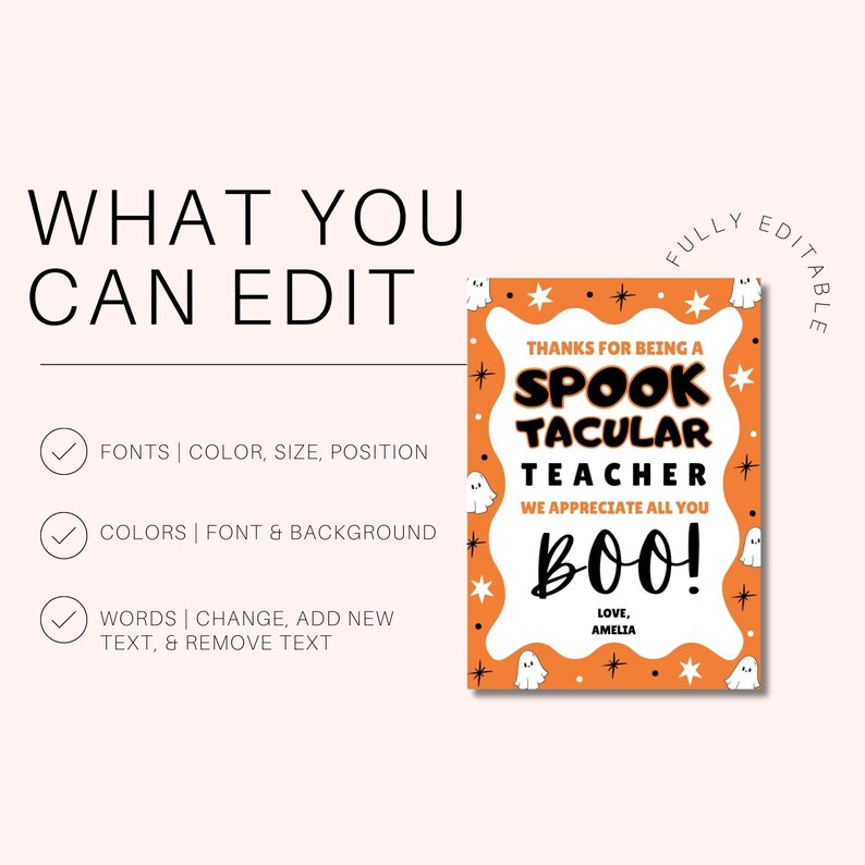Printable Spooktacular Teacher Halloween Gift Tag | Halloween Teacher ...