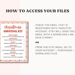 Christmas Survival Kit Printable | Staff Christmas Gift | Goody Bags ...
