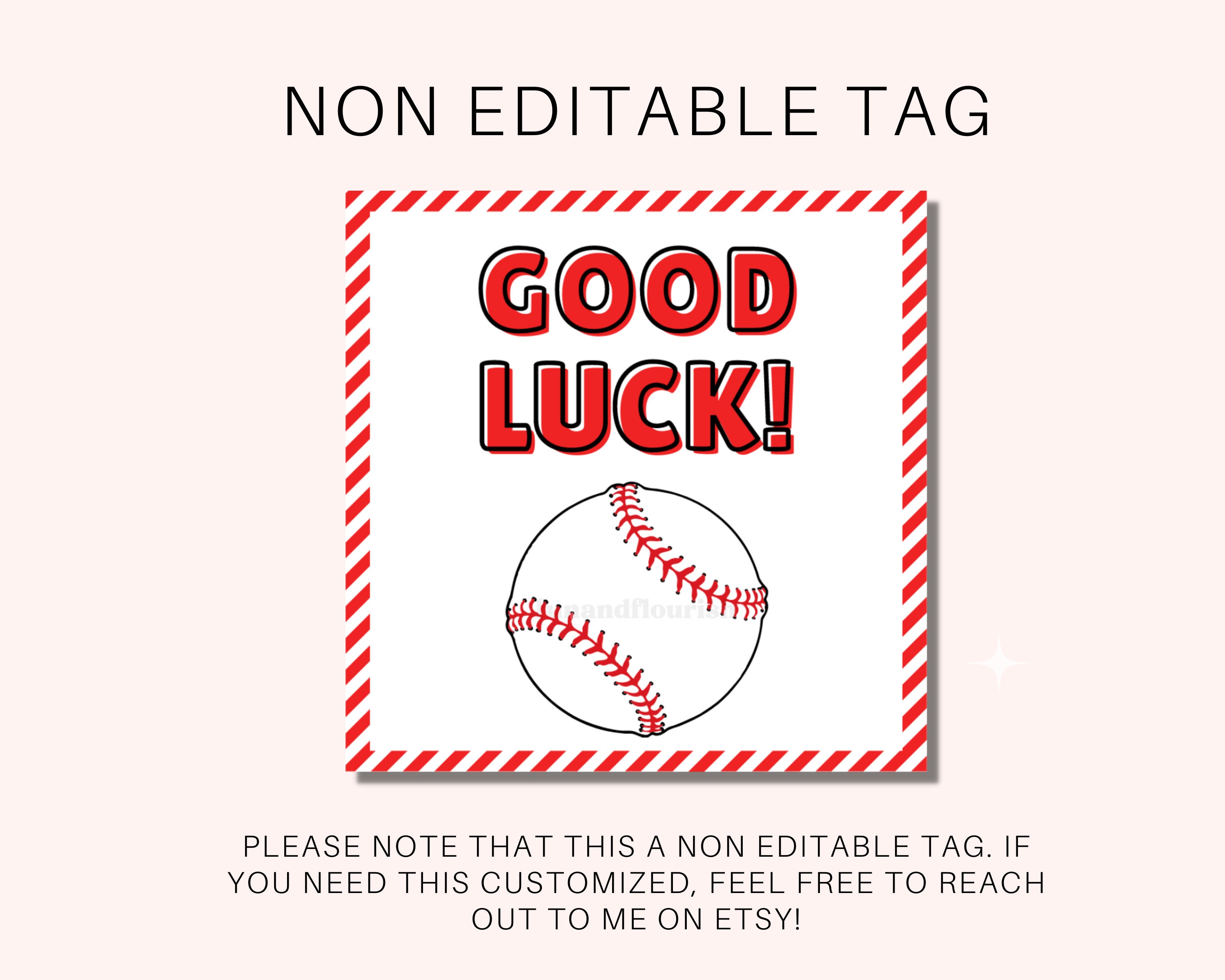 Baseball Treat Tag | Baseball Good Luck Tag for Treats | Game Day Gift ...