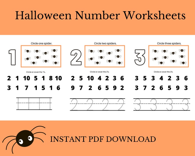 Halloween Counting Worksheets | Tracing Worksheets | Preschool ...
