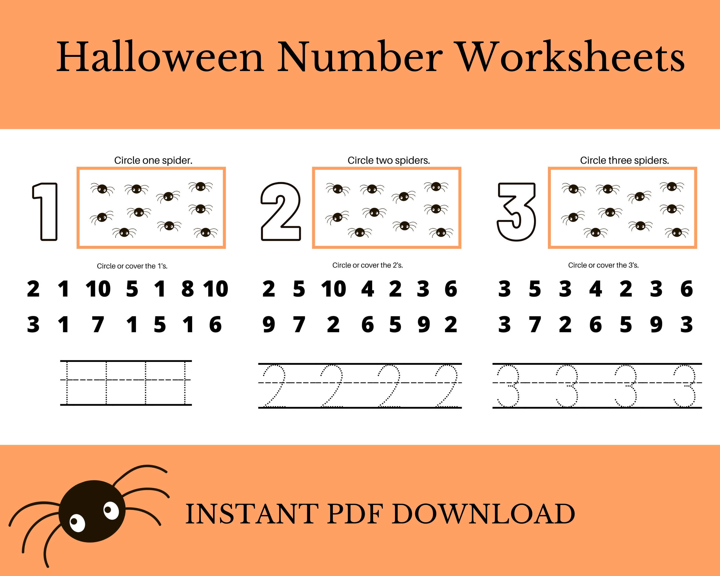 Halloween Counting Worksheets | Tracing Worksheets | Preschool ...
