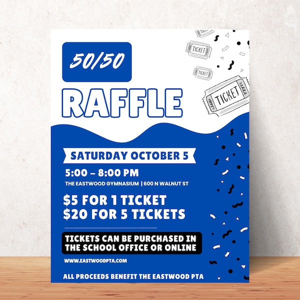 50/50 Raffle Sign - Etsy