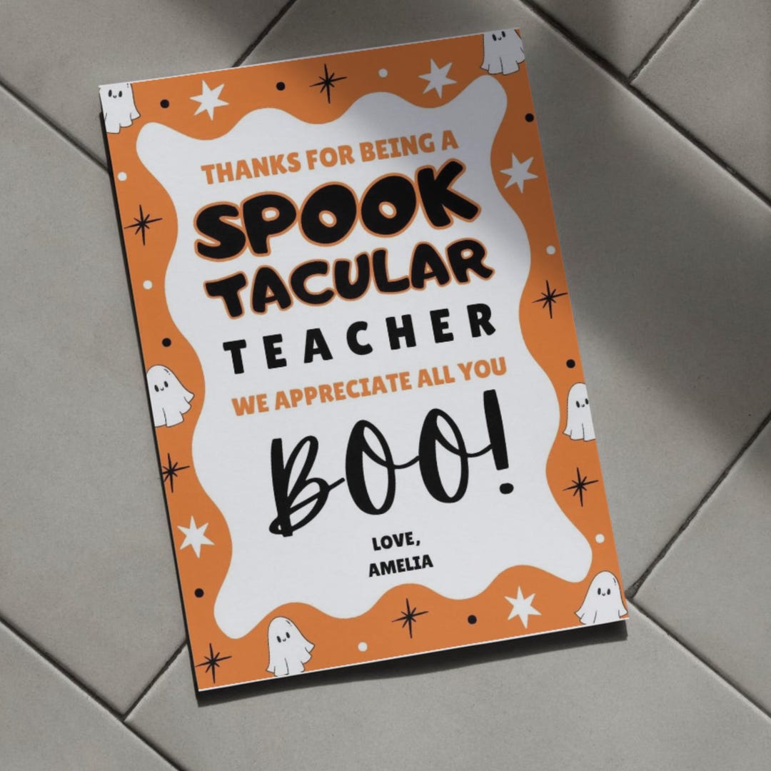 Printable Spooktacular Teacher Halloween Gift Tag | Halloween Teacher ...