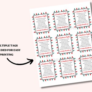 A Teacher's Light Poem Printable Card for Ornaments | Christmas Teacher ...