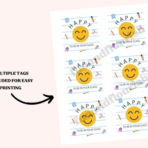 Welcome Back to School Teacher Gift Tags Happy to Be in Your Class ...