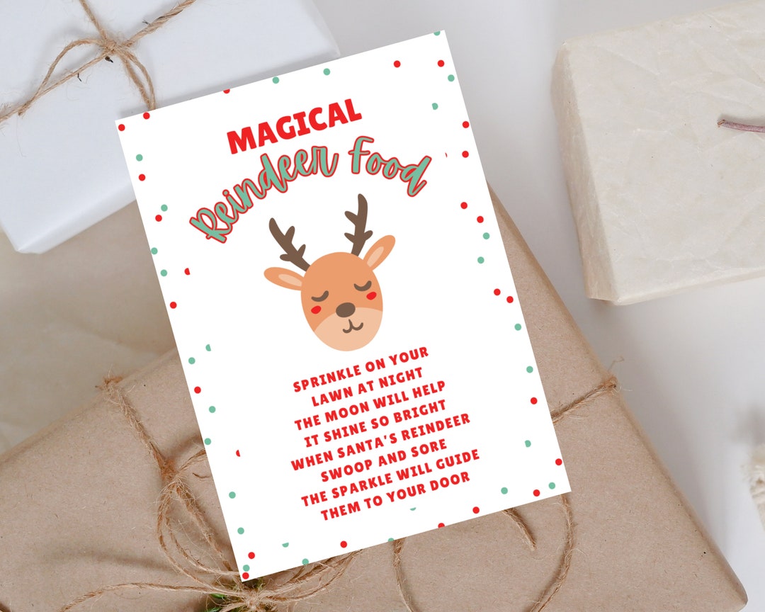 Magical Reindeer Food Tag | Kids Christmas Tag | Reindeer Food Label ...