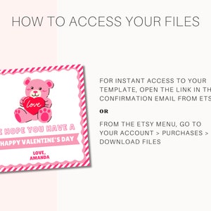 Bear Valentine Tag | Kids Valentines for School | Bear Grahams ...