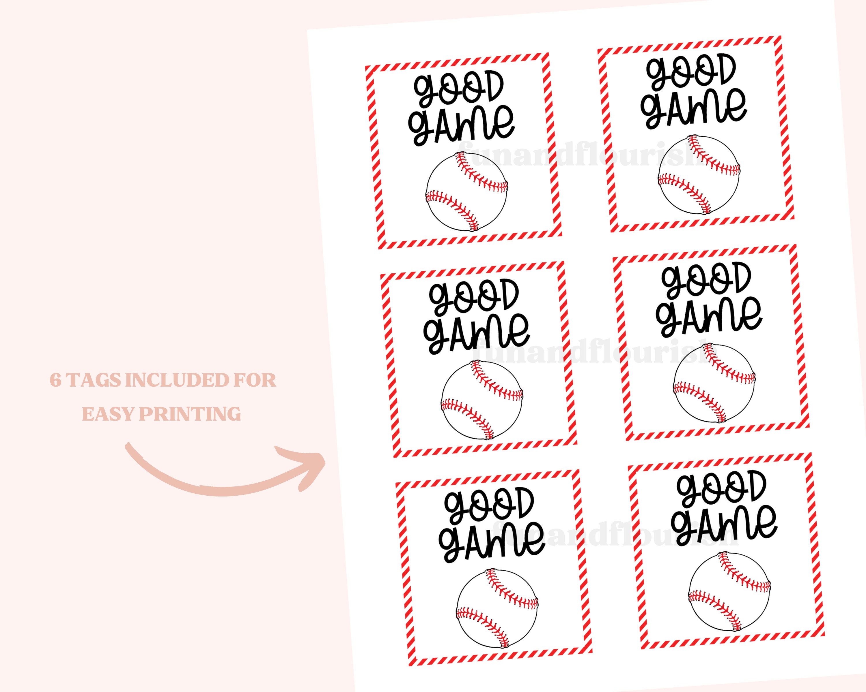 Baseball Treat Tag | Baseball Good Luck Tag for Treats | Game Day Gift ...