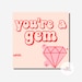 Ring Pop Valentine Tag | You're A Gem Tag | Gem Ring Tag | Printable ...
