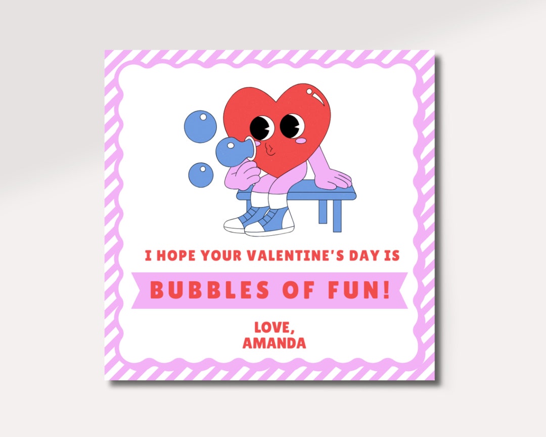 Printable Bubbles of Fun Valentine's Day Tags, Classroom Exchange Cards ...
