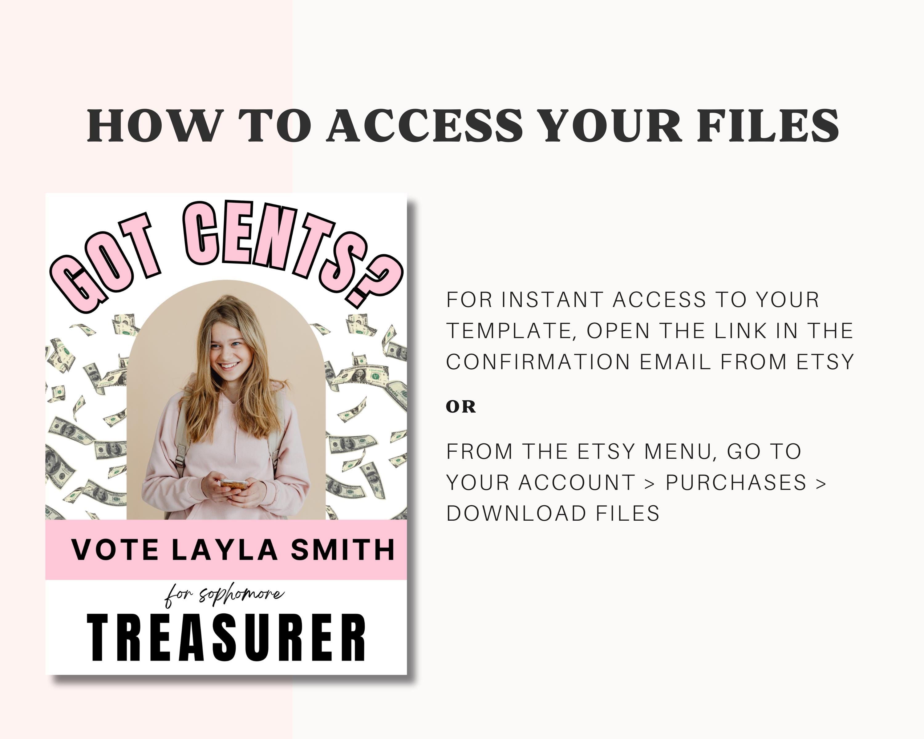 Editable Treasurer Campaign Poster Template – Canva School Election ...