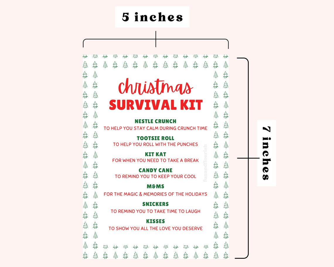 Christmas Survival Kit Printable | Staff Christmas Gift | Goody Bags ...