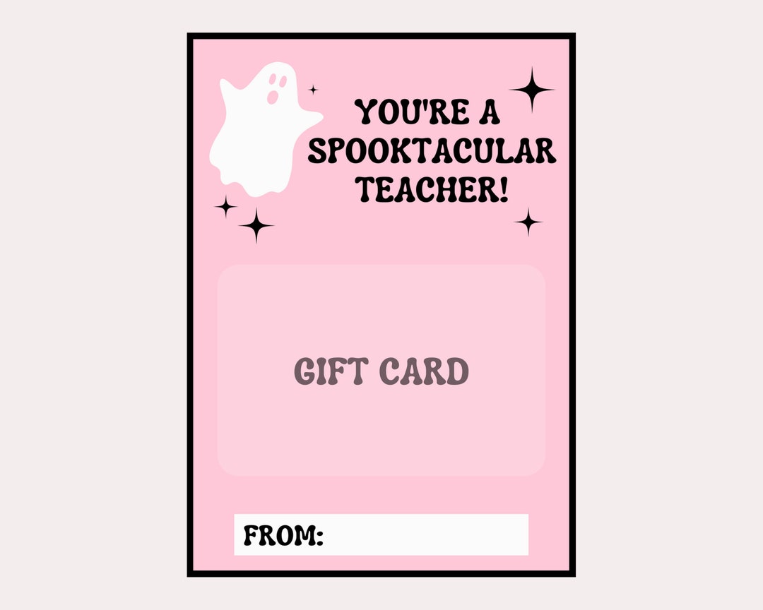 Halloween Teacher Gift Card Holder | You're Spooktacular | Teacher ...