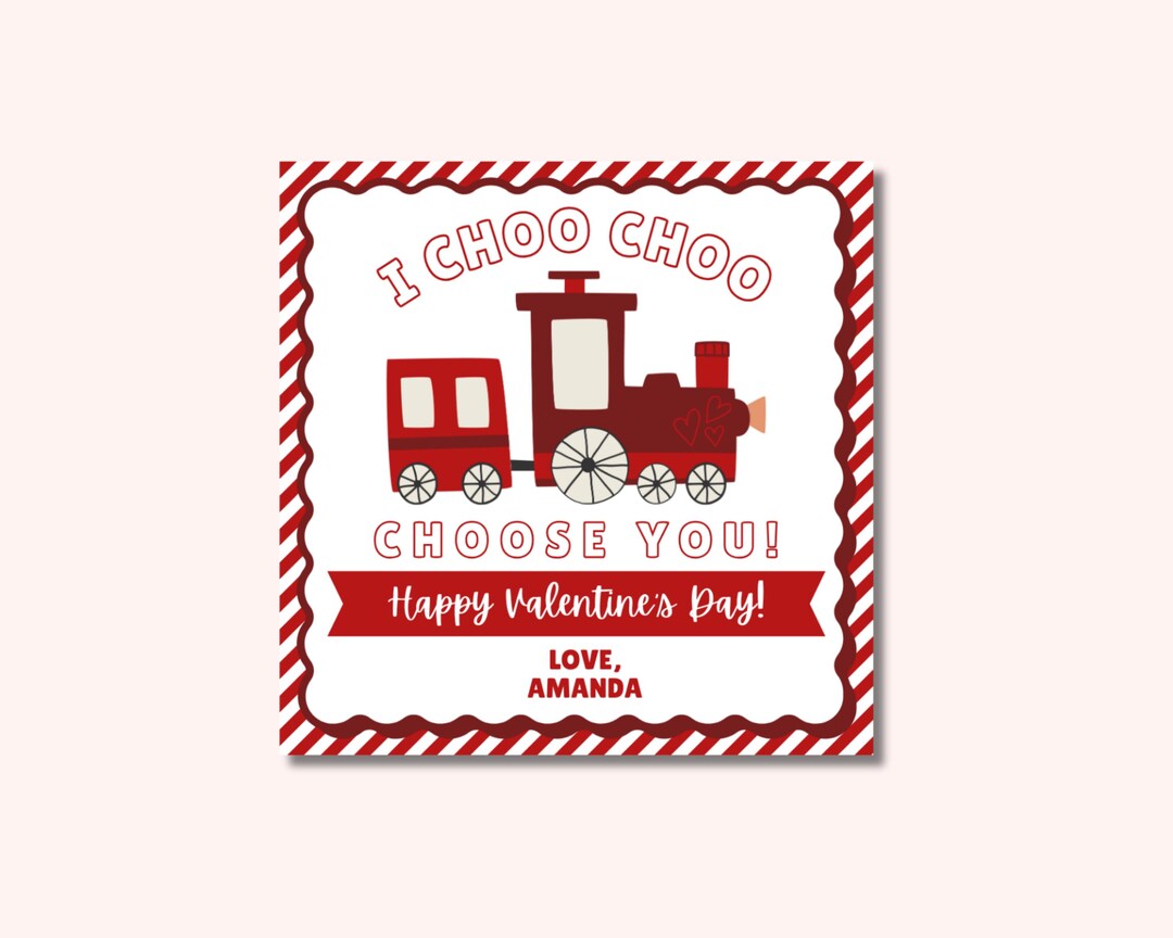 Train Valentine Tags | Printable Choo Choo Train Valentine Cards ...
