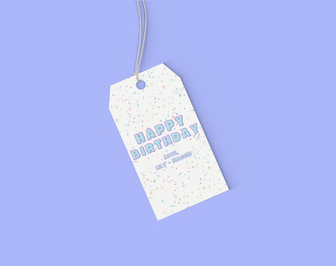 Editable Confetti Gift Tags Personalized Pastel Confetti Editable Tags ...