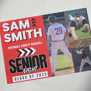 Senior Night Baseball Poster Template | Baseball Senior Night | Class ...