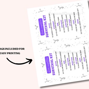Cheer Competition Survival Kit Printable | Purple | Printable Cheer ...