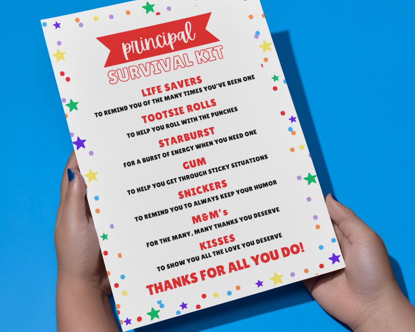 Principal Survival Kit Printable | Survival Kit Tag | School ...