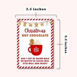Printable Hot Chocolate Mix Gift Tag | Hot Cocoa Mix Tag | Christmas ...