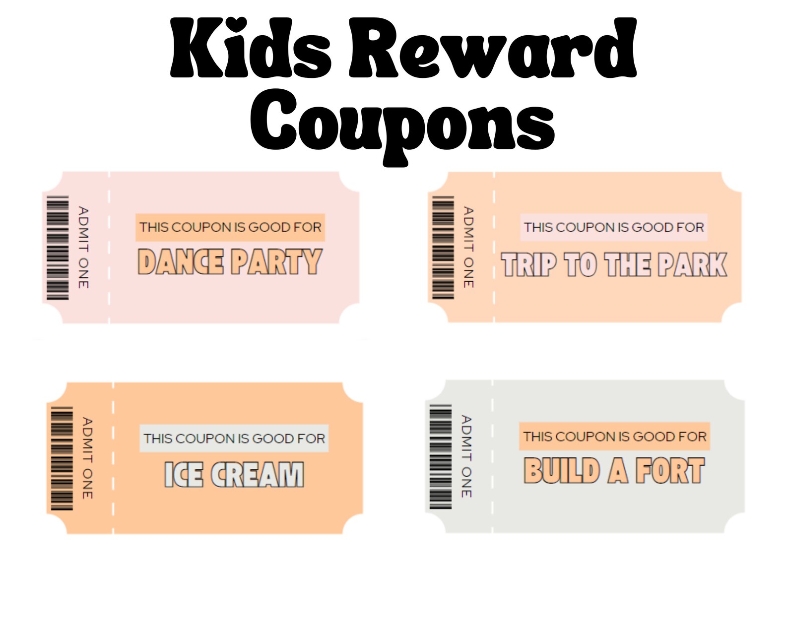 Kids Reward Coupons Kids Coupons Good Behavior Coupons Birthday Coupons ...