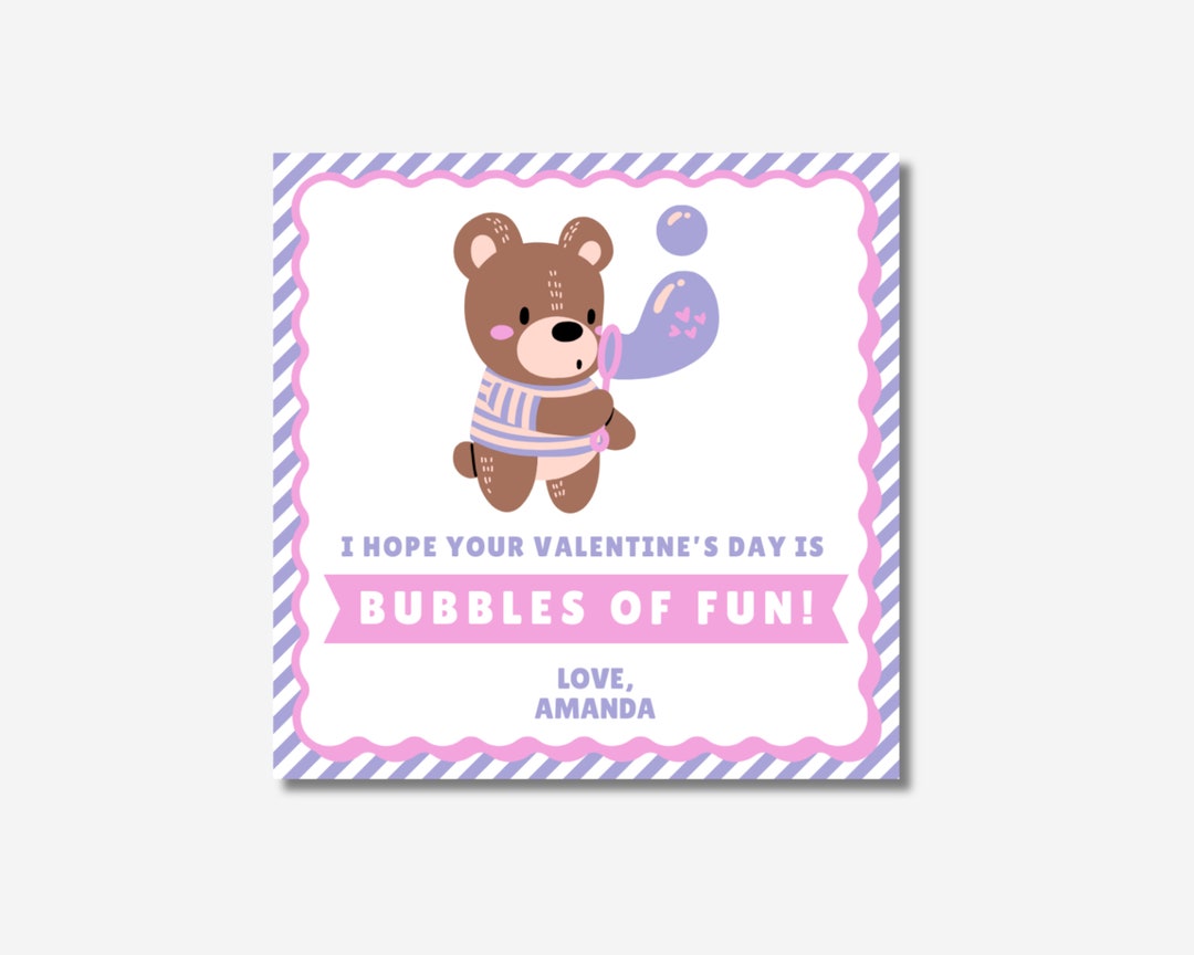Printable Bubbles of Fun Valentine's Day Tags, Classroom Exchange Cards ...
