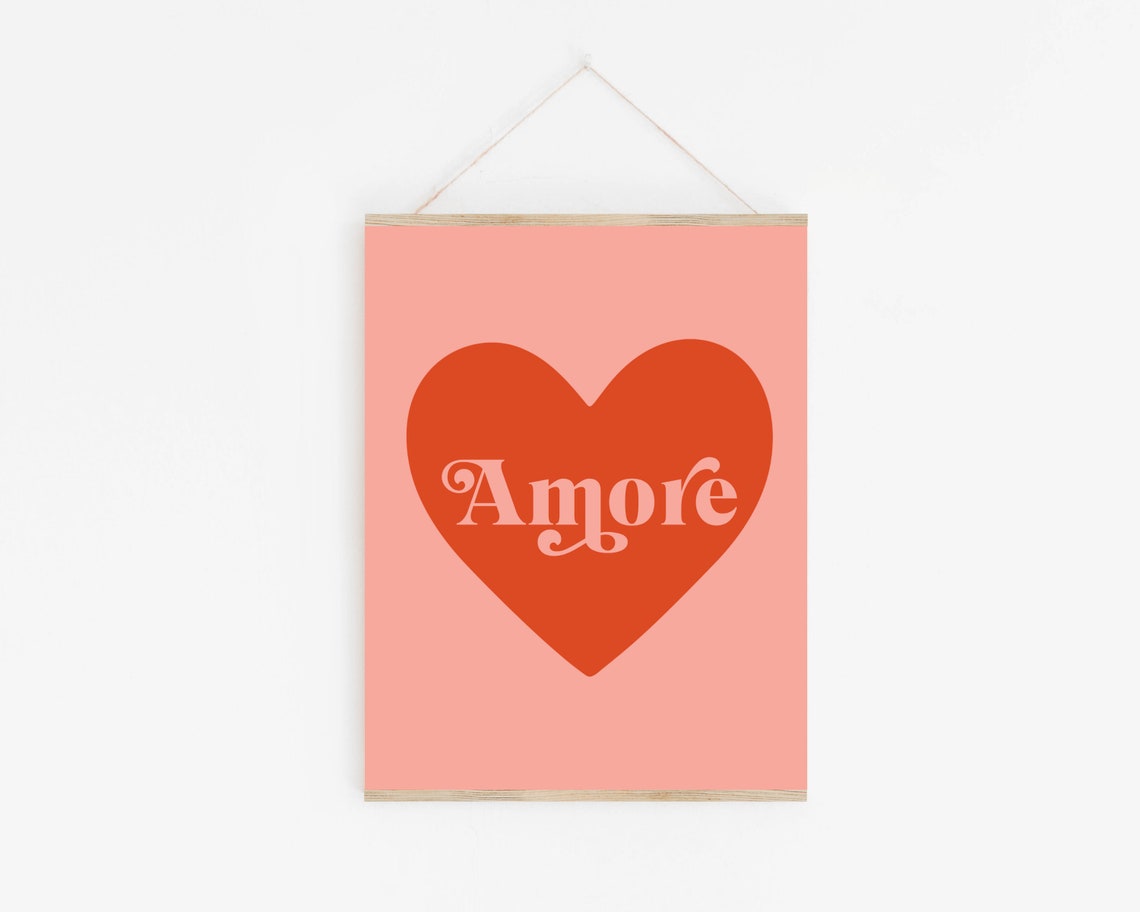 Amore Printable Printable Valentine's Wall Art Kids | Etsy