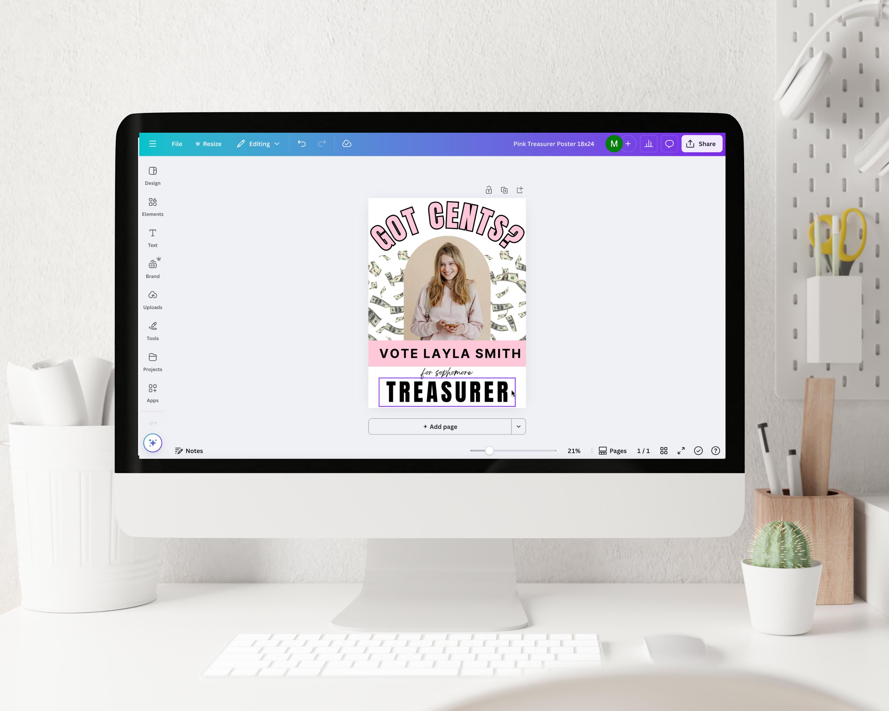 Editable Treasurer Campaign Poster Template – Canva School Election ...
