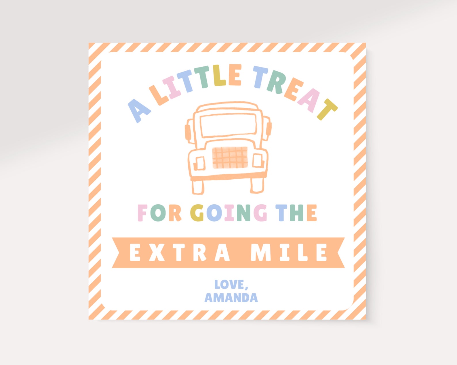 Printable Bus Driver Thank You Gift Tag | Bus Driver Appreciation ...