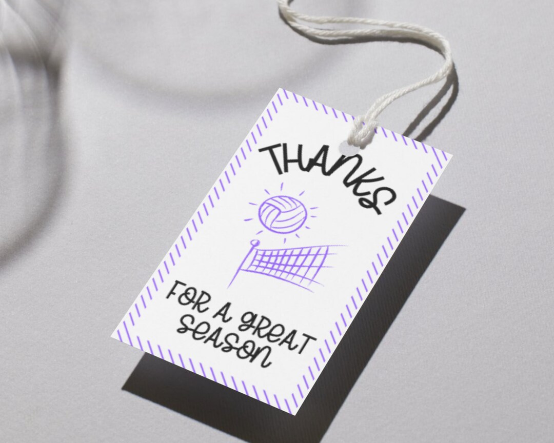 Volleyball Great Season Tags, Printable End of Season Volleyball Favor ...