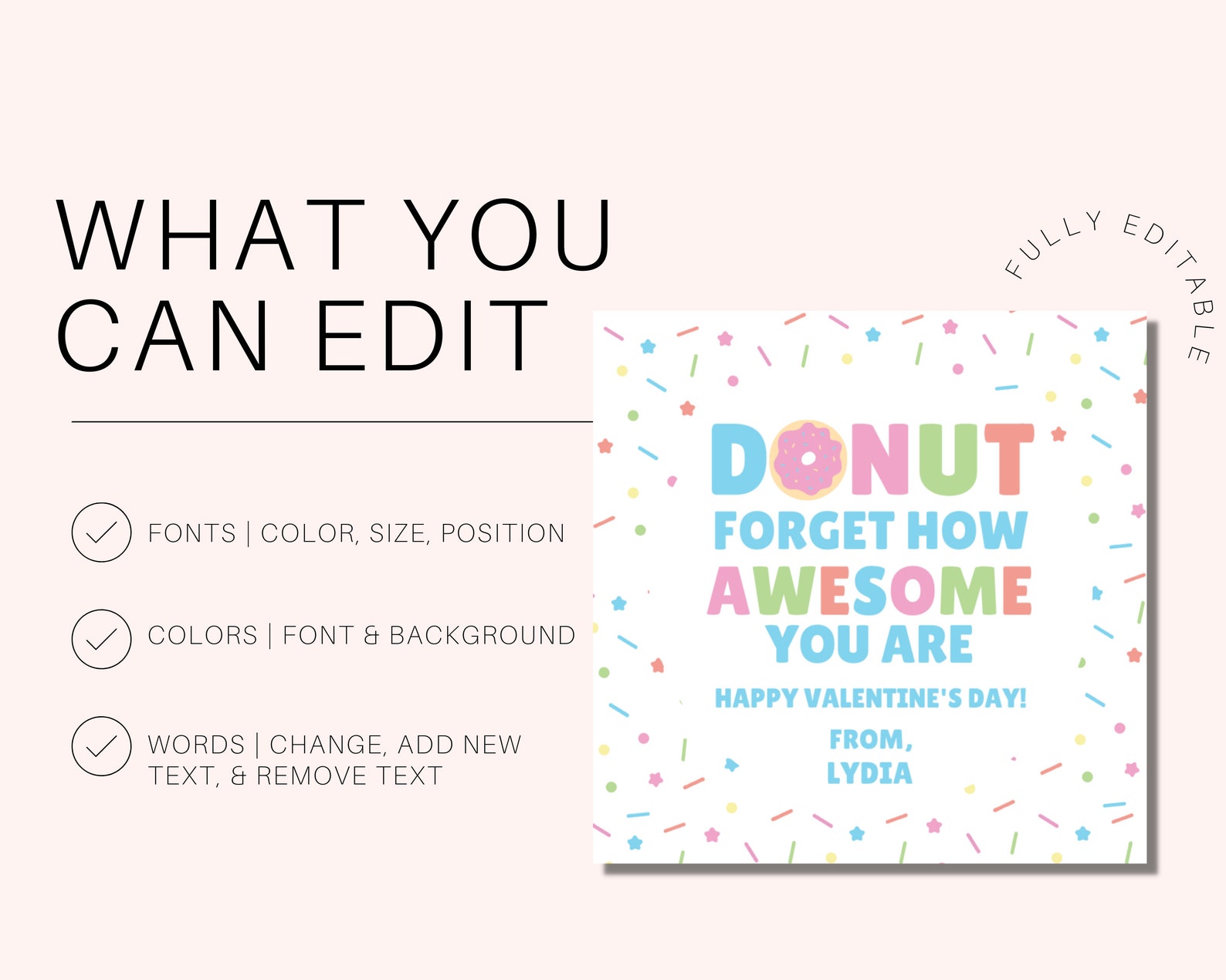 Printable Donut Forget How Awesome You Are Valentine | Kids Classroom ...