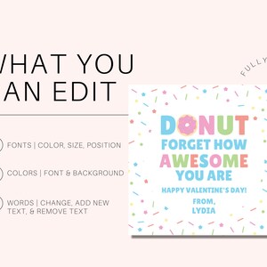 Printable Donut Forget How Awesome You Are Valentine | Kids Classroom ...