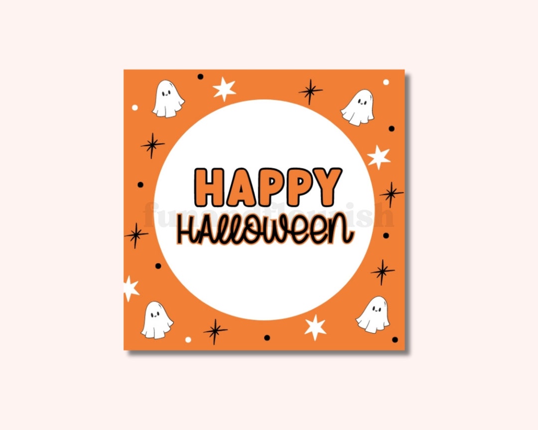 Printable Cookie Tag Happy Halloween | Halloween Treat Tag | 2 Inch ...