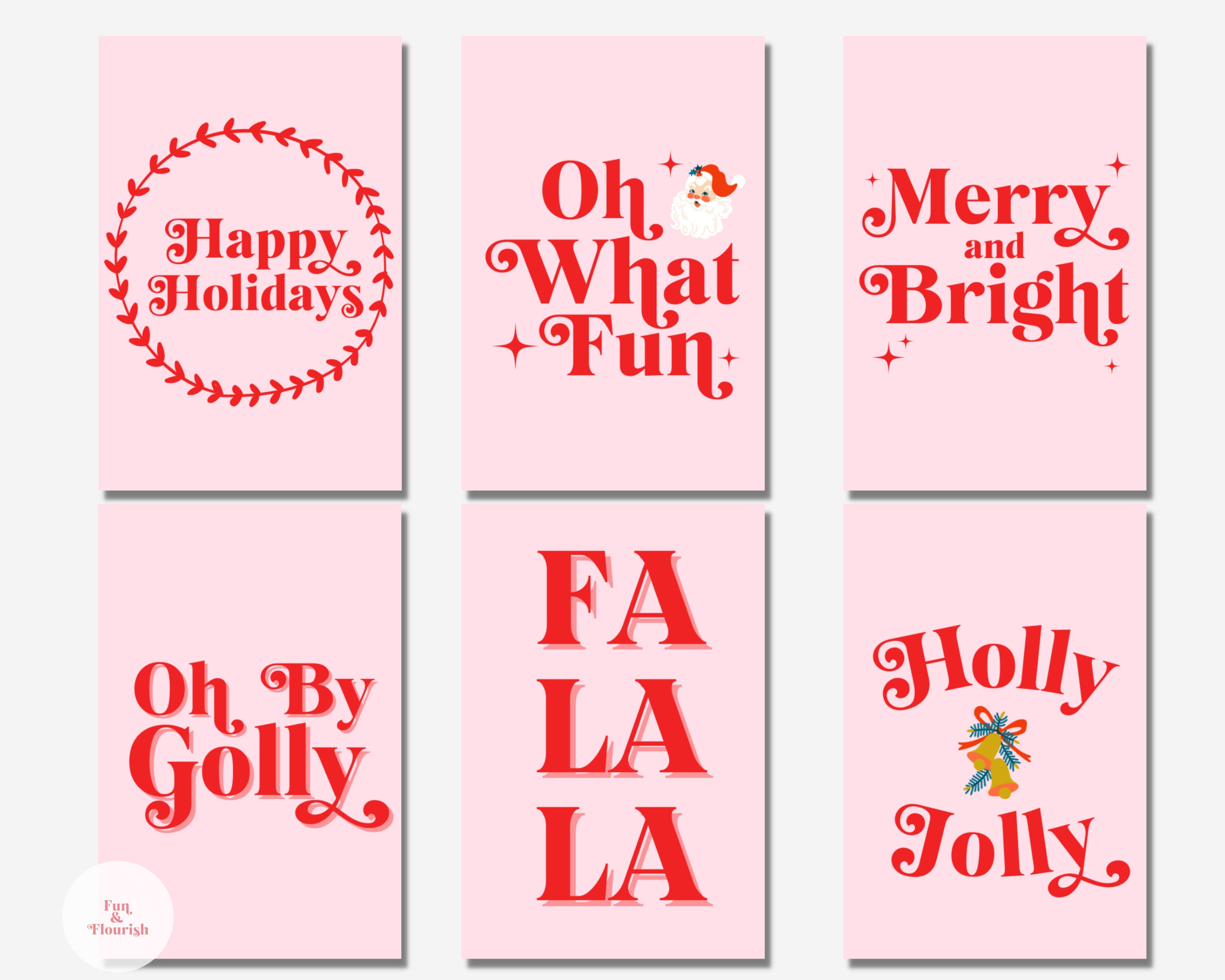 Pink Christmas Tags Printable | Printable Pastel Christmas Tags | Pink ...