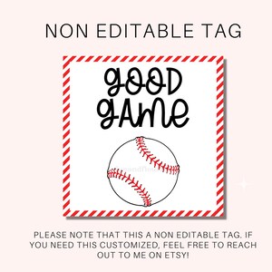 Baseball Treat Tag | Baseball Good Luck Tag for Treats | Game Day Gift ...
